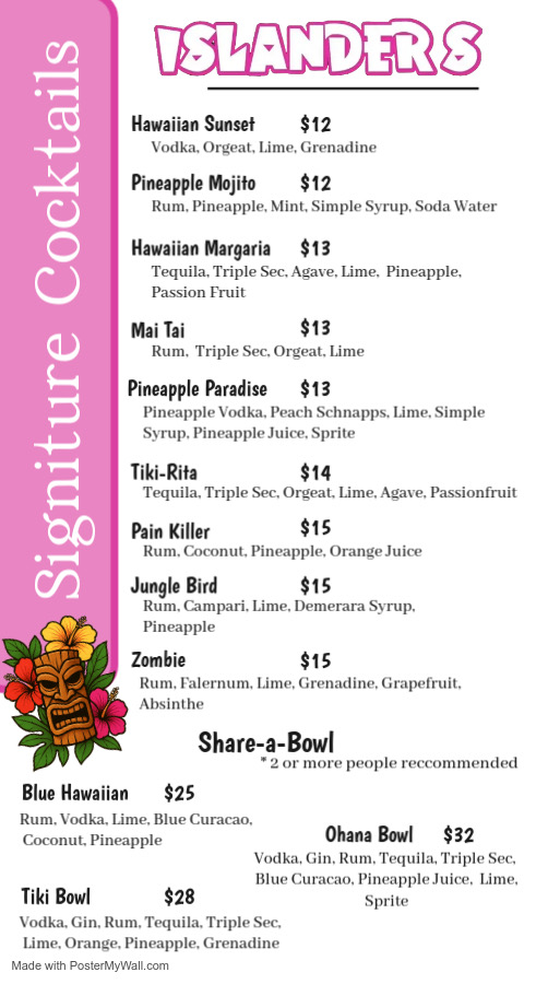 MENU – Islanders Lounge